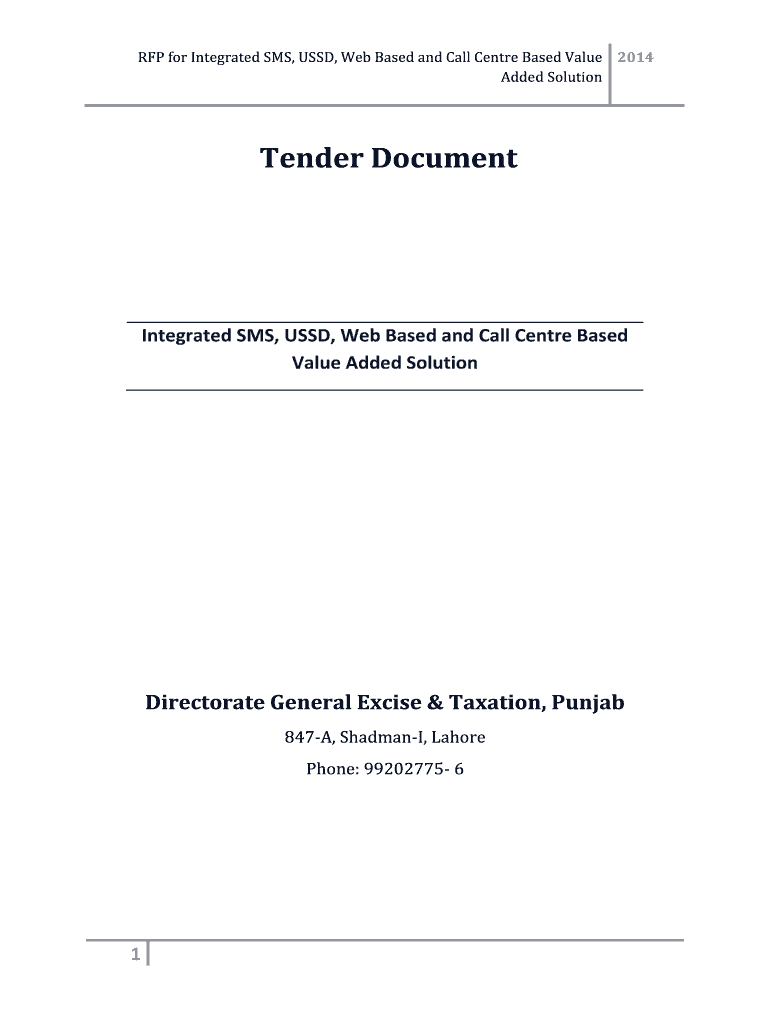 Fillable Online RFP for Transport Department Automated system - E ...