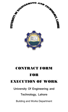 Fillable Online Contract form for execution of work - E-Tender Management - Punjab Fax Email ...