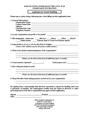 Fillable Online Sons of union veterans of the civil war - SUVCW ...