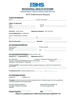 Fillable Online ECT Auth Req Form 7 2008.doc Fax Email Print - pdfFiller
