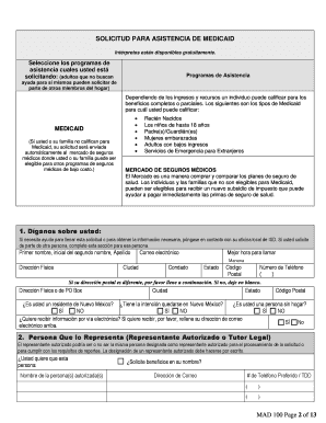Fillable Online MEDICAID APPLICATION - New Mexico Medicaid Portal Fax Email Print - pdfFiller