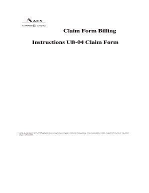 Fillable Online Claim Form Billing Instructions UB-04 Claim Form Fax Email Print - pdfFiller