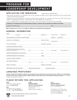 Fillable Online exed hbs Application PDF - Executive Education ...
