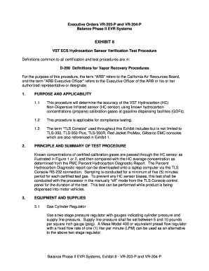 Fillable Online VST ECS Hydrocarbon Sensor Verification Test Procedure ...