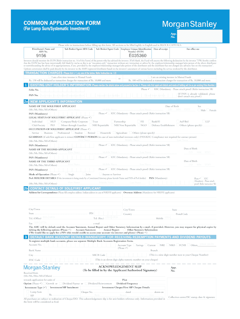 Fillable Online COMMON APPLICATION FORM - GR Portfolio Services Fax Email Print - pdfFiller