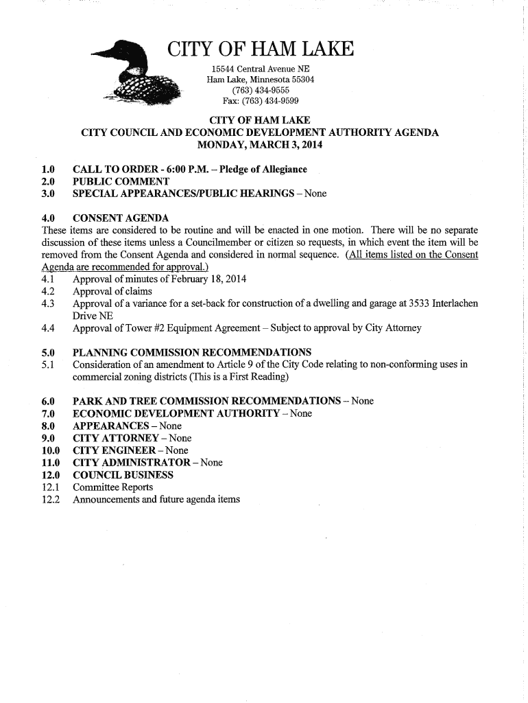 Fillable Online ci ham-lake mn DampS Custom Homes - City of Ham Lake ...