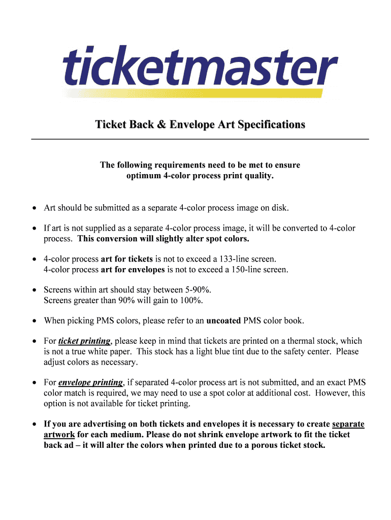 Fillable Online Ticket Back & Envelope Art Specification ss ...