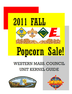 Fillable Online 1 Detailed leader39s guide for the 2011 Popcorn Sale ...