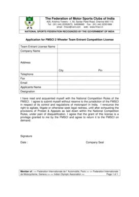 Fillable Online fmsci 2010.2w.team.entrant.application form - fmsci Fax ...