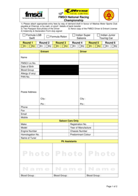 Fillable Online fmsci Standard.entry.form - fmsci Fax Email Print ...