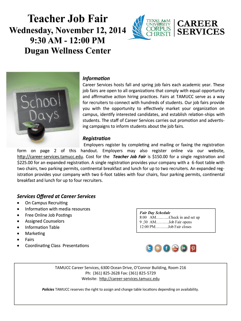 Fillable Online Teacher Job Fair Fax Email Print - pdfFiller