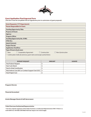 Fillable Online tulaliptribes-nsn Grant Application Final Approval Form ...