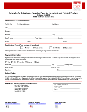 Fillable Online idfa Principles for Establishing Sampling Plans for ...