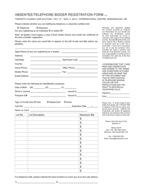 Fillable Online TF14 - Absentee-Telephone Bidding Form and L-O-G.indd ...