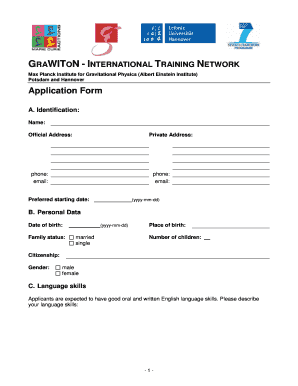 Fillable Online aei mpg GraWIToN Application Form - Albert Einstein ...