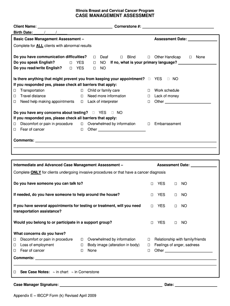 Fillable Online Case Management Assessmentpdf Fax Email Print - pdfFiller