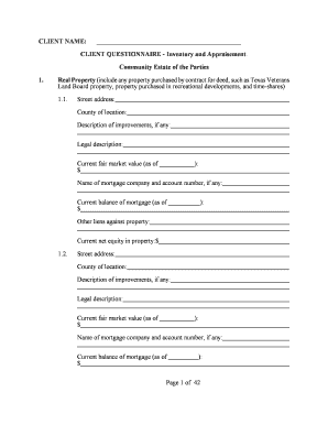 Fillable Online Divorce Inventory amp Appraisement Fax Email Print ...