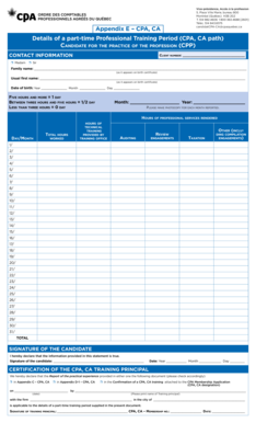 Fillable Online Appendix E CPA, CA Fax Email Print - pdfFiller