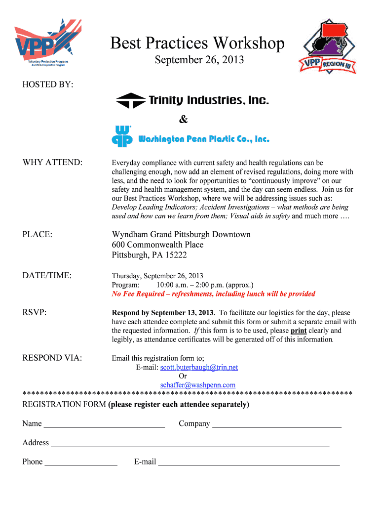 Fillable Online Best Practices Workshop Fax Email Print - pdfFiller