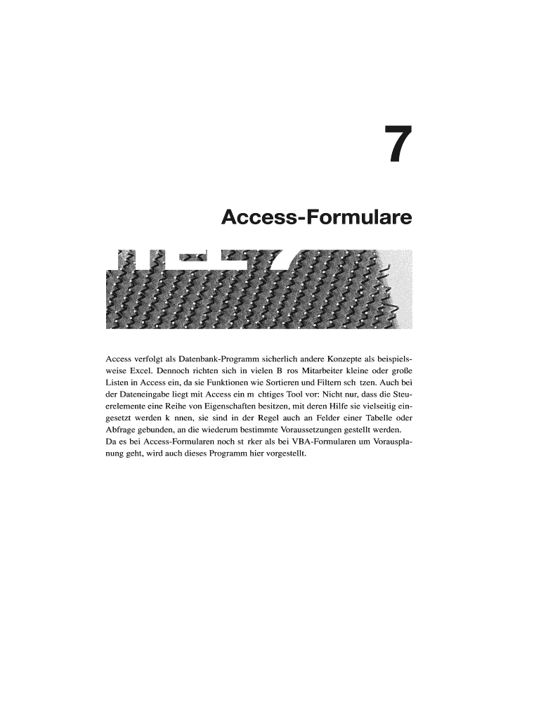 Ausfüllbar Online 7 Access-Formulare Fax Email Drucken - pdfFiller