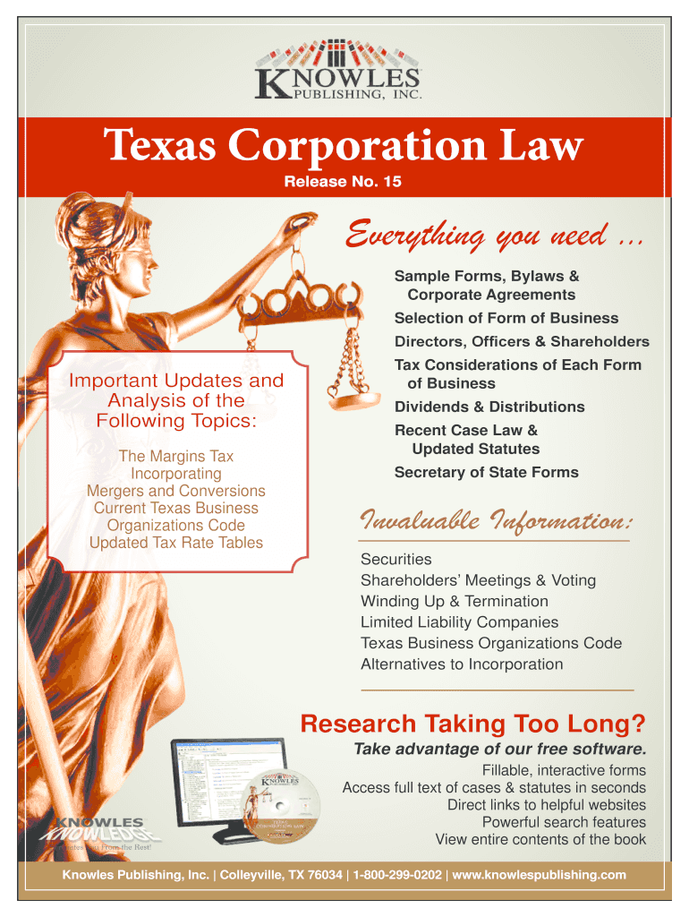 Fillable Online Texas Corporation Law Fax Email Print - pdfFiller