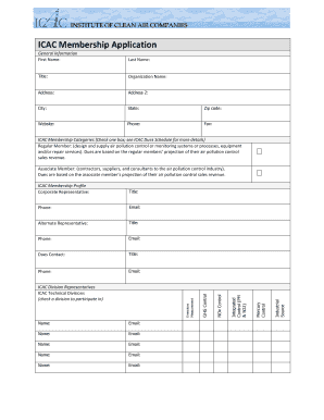 Fillable Online ICAC Membership Categories (Check one box see ICAC Dues ...