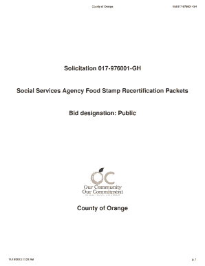 Fillable Online Social Services Agency Food Stamp Recertification ...