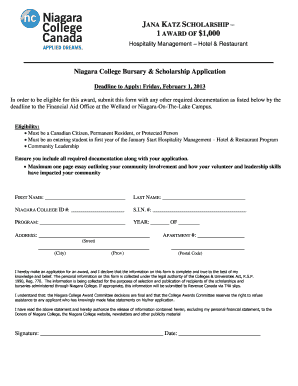Fillable Online JANA KATZ SCHOLARSHIP Fax Email Print - pdfFiller