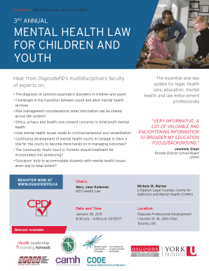 Fillable Online osgoodepd Mental health law for children and youth - Osgoode Professional ...