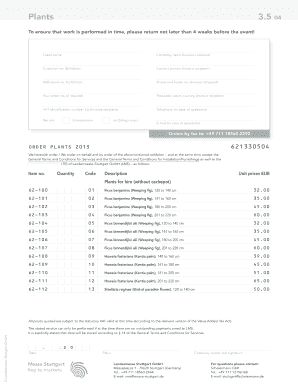 Fillable Online Plants for hire Fax Email Print - pdfFiller