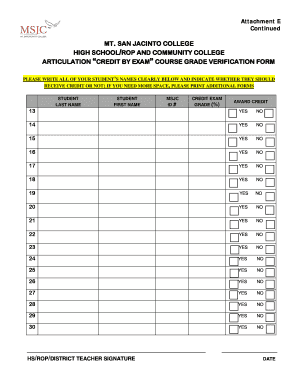 Fillable Online msjc Grade Verification Form Attachment E continued.pdf ...