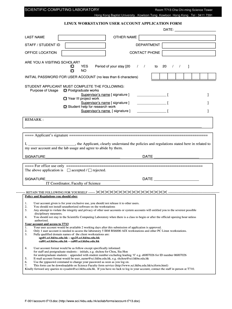 Fillable Online sci hkbu edu SCIENTIFIC COMPUTING LABORATORY bb - Faculty of Science Fax Email ...