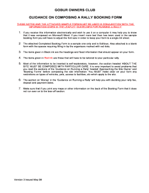 Fillable Online GOC Sample Rally Booking Form - Users.waitrose.com Fax Email Print - pdfFiller