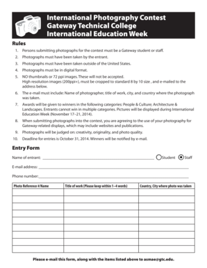 Fillable Online gtc Contest rules and entry form - Gateway Technical ...