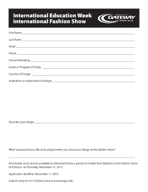 Fillable Online gtc Fashion Show Entry Form - gtc Fax Email Print - pdfFiller