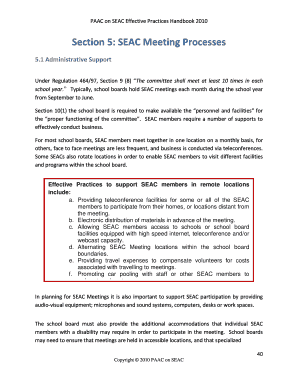 Fillable Online Section 5 SEAC Meeting Processes Fax Email Print - pdfFiller