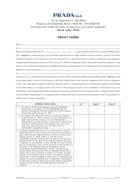 Fillable Online PROXY FORM - Prada Group Fax Email Print - pdfFiller