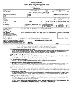 Fillable Online pnwb ny aft Medical Misc Claim Form - DH Cook - pnwb ny aft Fax Email Print ...