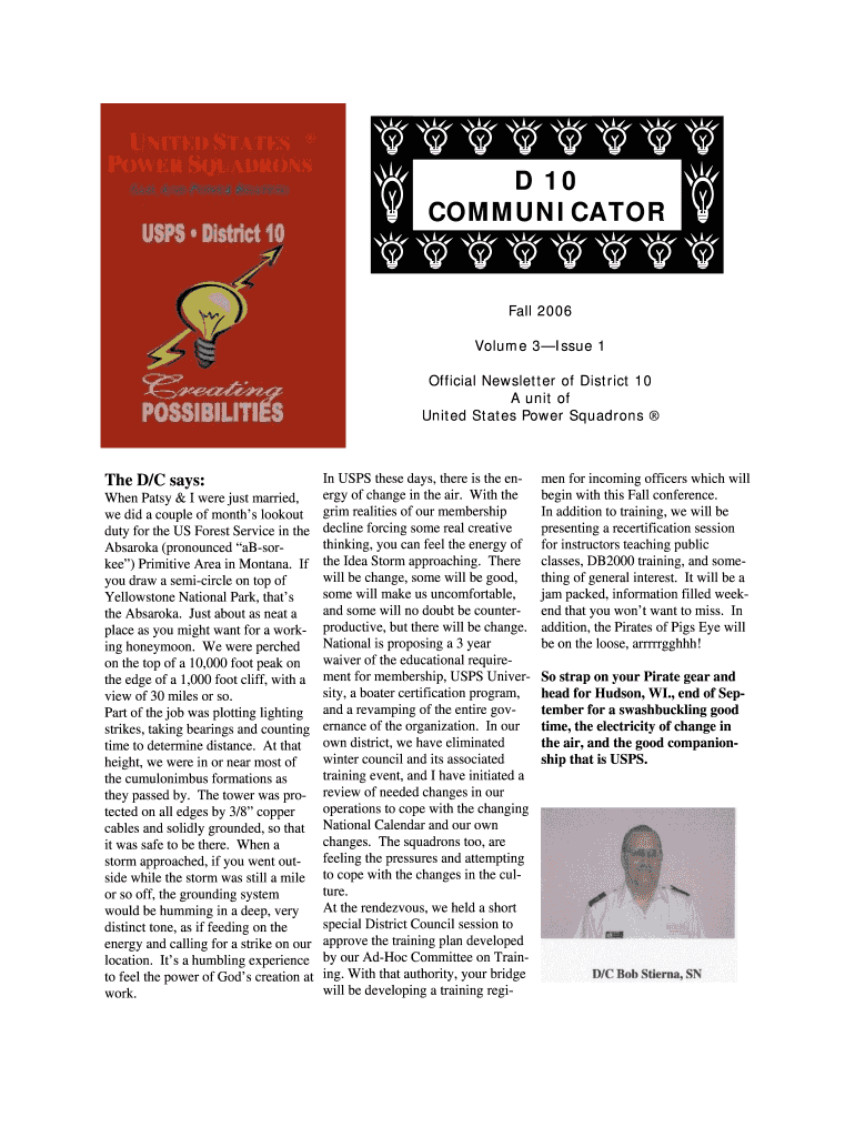 Fillable Online D10 Fall News - USPS-D10 Fax Email Print - pdfFiller