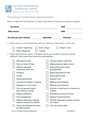 Fillable Online Downloadable Parenting Questionnaire pdf Fax Email ...