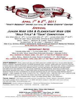 Fillable Online Annual - Miss Dance Drill Team USA Fax Email Print ...