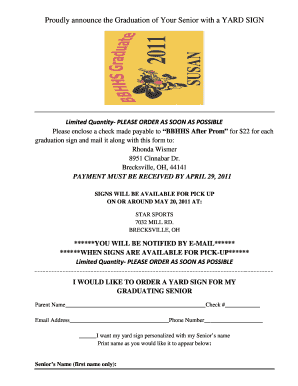 Fillable Online bbhcsd BEES GRAD SIGN order form 2011.pdf Fax Email ...