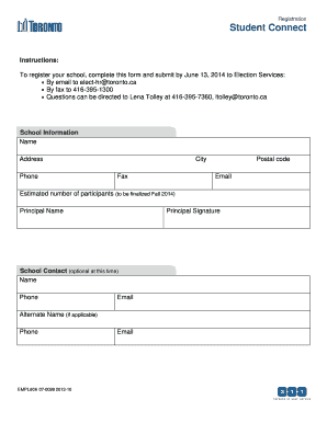 Fillable Online tcdsb Student Connect Registration - City of Toronto ...