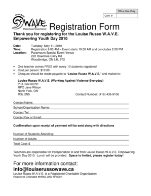 Fillable Online tcdsb Thank you for registering for the Louise Russo W ...