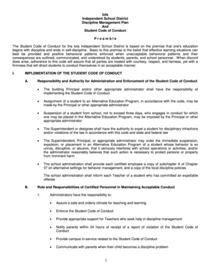 Fillable Online Discipline Management Plan Fax Email Print - pdfFiller