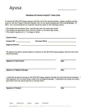 Fillable Online ayusa PROGRAM EXTENSION REQUEST FORM (PER) - Ayusa ...