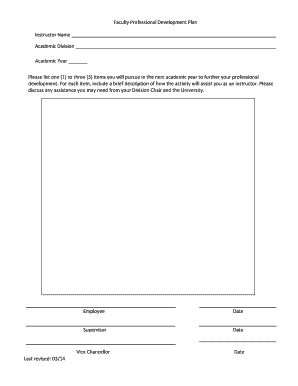 Fillable Online asub Faculty Professional Development Plan Fax Email ...