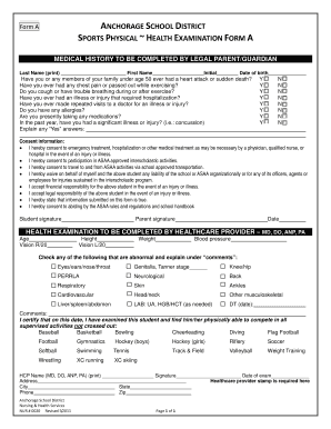 Fillable Online asdk12 Sports Health Exam Form - Anchorage School ...