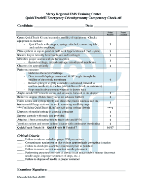 Fillable Online ems mercyhealthsystem QuickTrachII Emergency ...