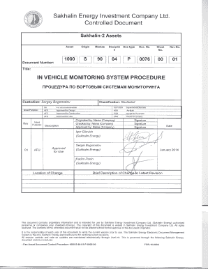 Fillable Online In Vehicle Monitoring System Procedure Fax Email Print ...